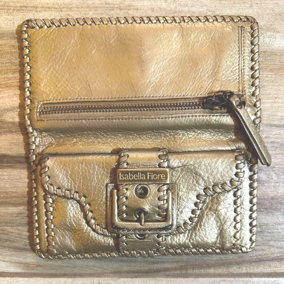 Isabella Fiore | Bags | Isabella Fiore Gold Leather Layered Buckled ...